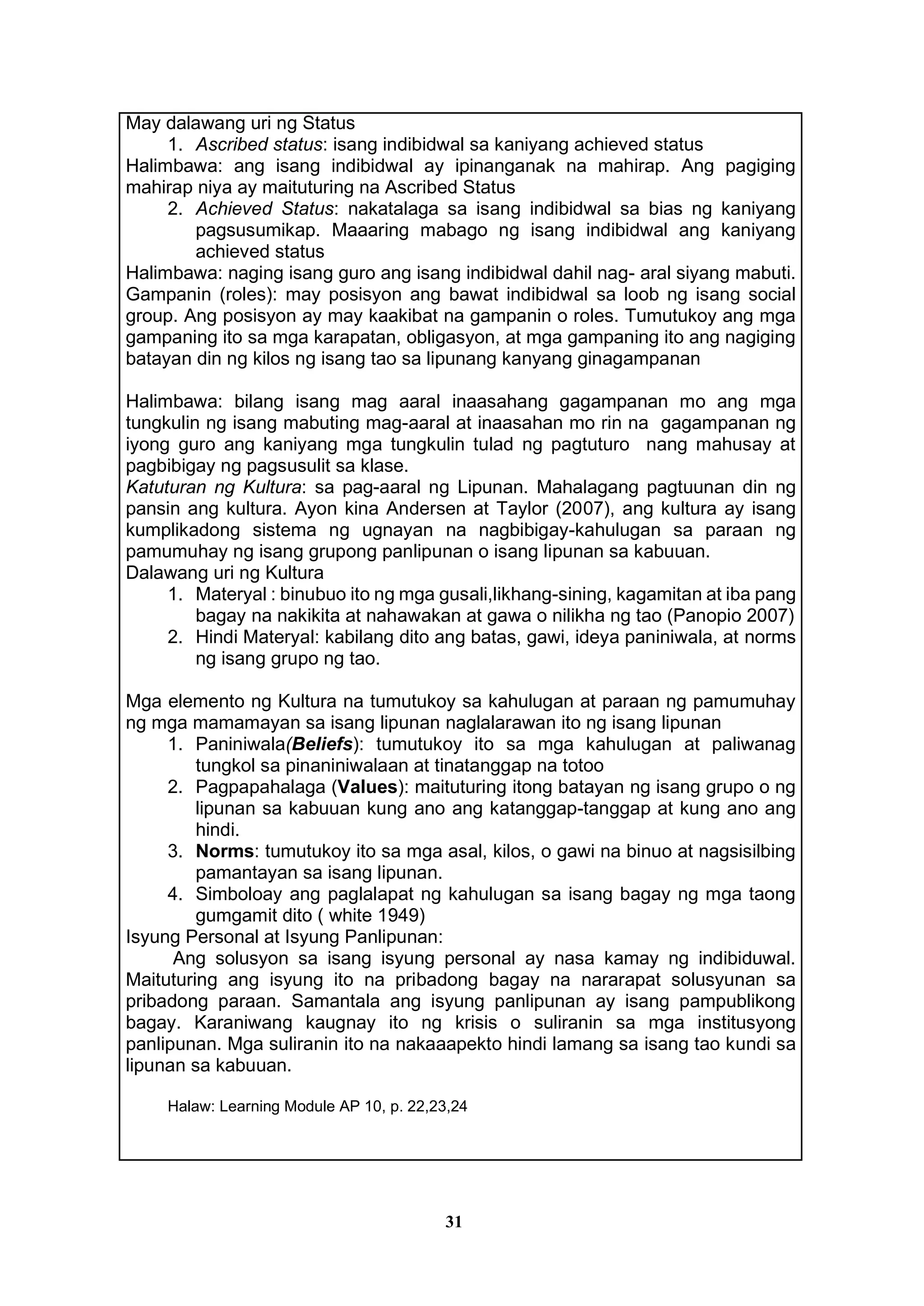 Araling Panlipunan Grade-10 - Learning Module - Quarter 1 - Module 1 4 ...