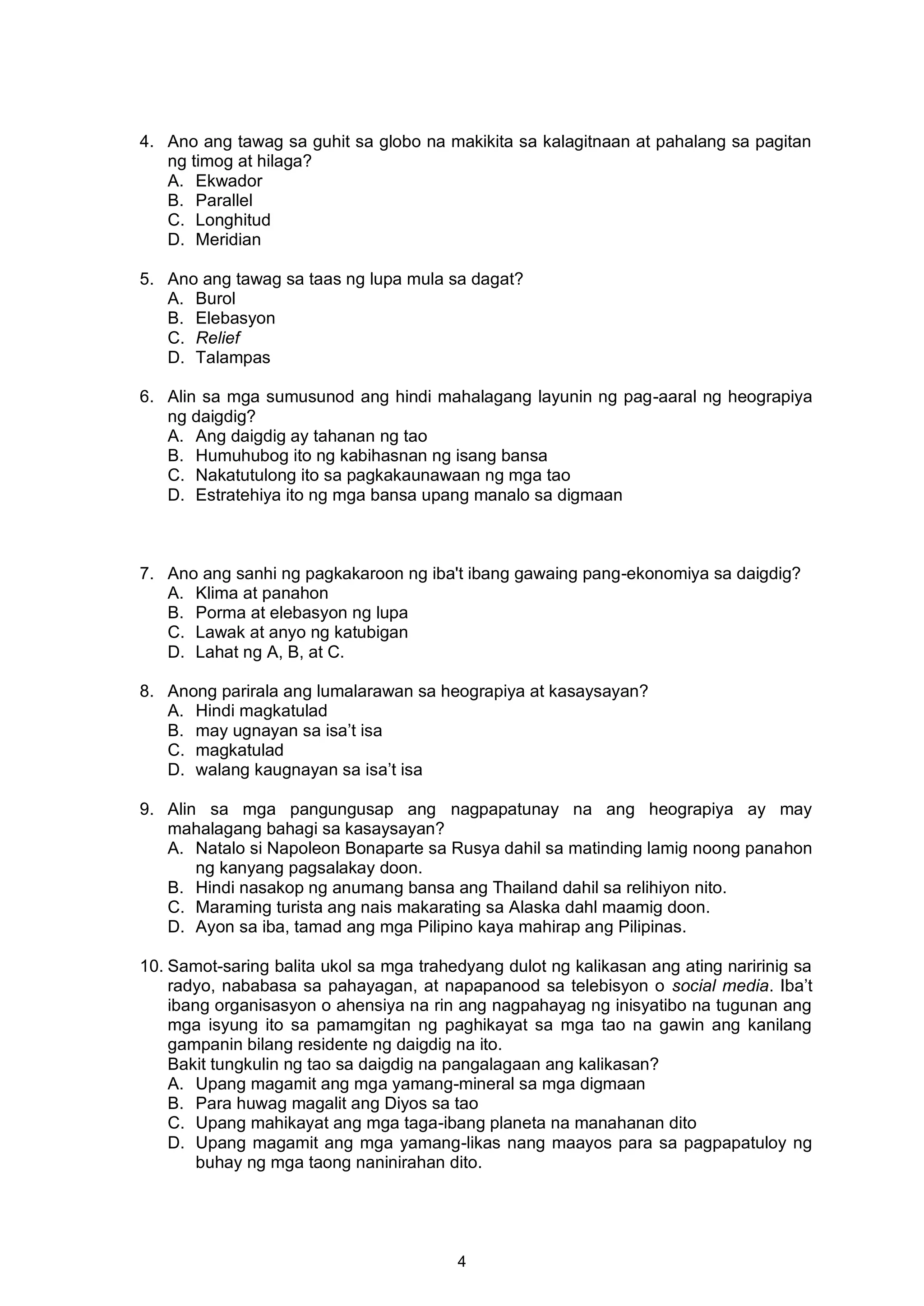 Araling Panlipunan Grade-8 - Learning Module - Quarter 1 - Module 1 | PDF