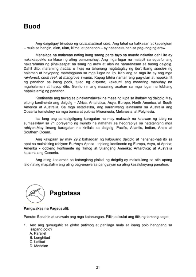 Araling Panlipunan Grade-8 - Learning Module - Quarter 1 - Module 1 | PDF