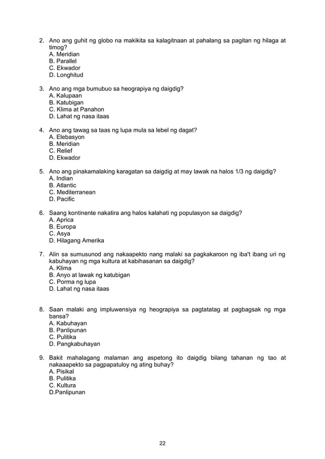 Araling Panlipunan Grade-8 - Learning Module - Quarter 1 - Module 1 | PDF