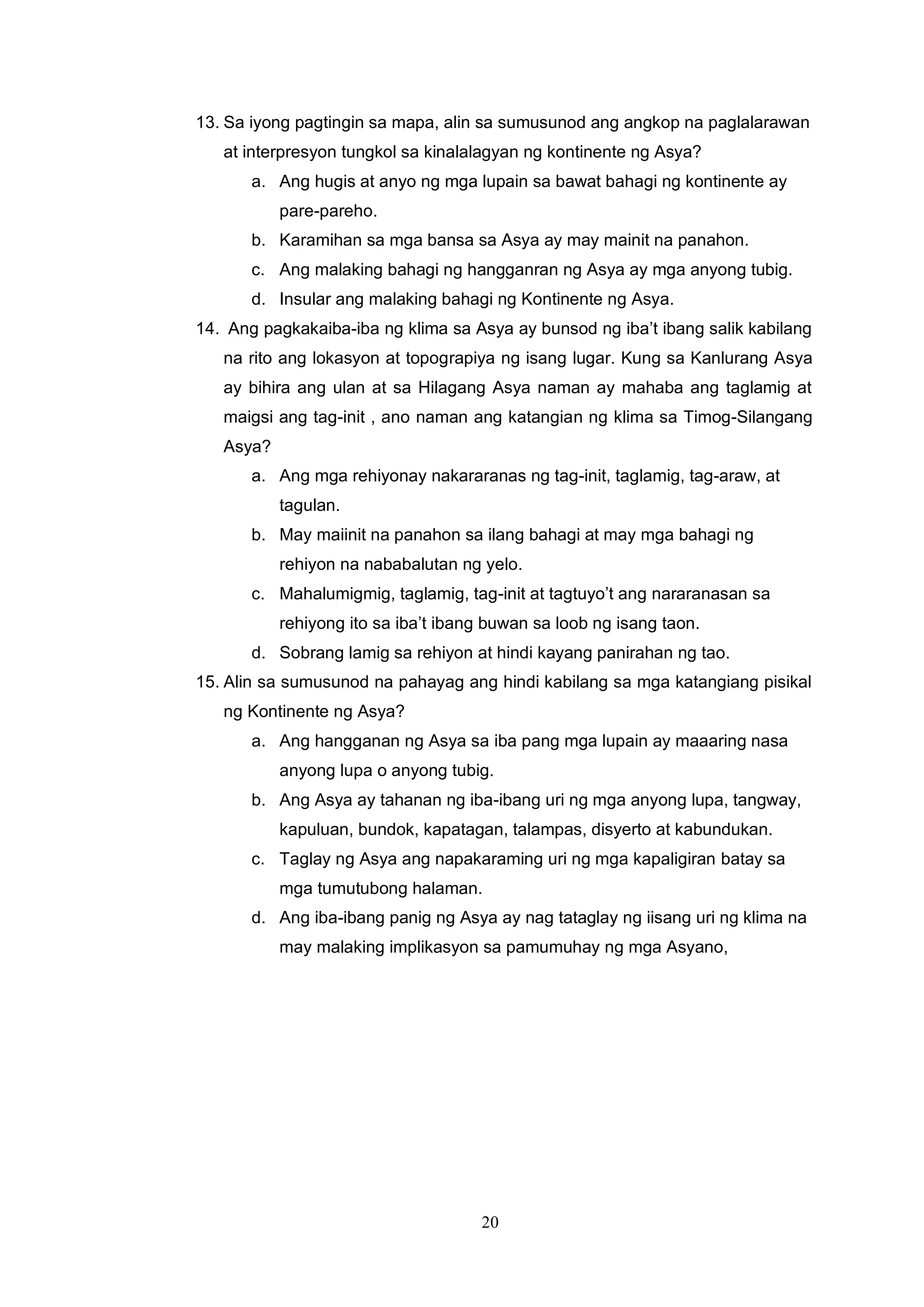 Araling Panlipunan Grade-7 - Learning Module - Quarter 1 - Module 1 | PDF