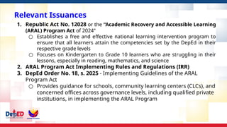 ARAL-Program-Primer_orientation for parents and teachers | PPTX