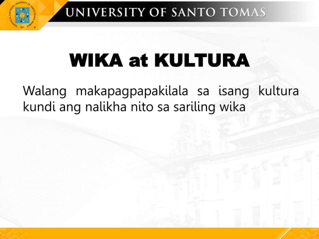 Aralin 1: Wika at Kultura sa Filipino First Year | PPTX