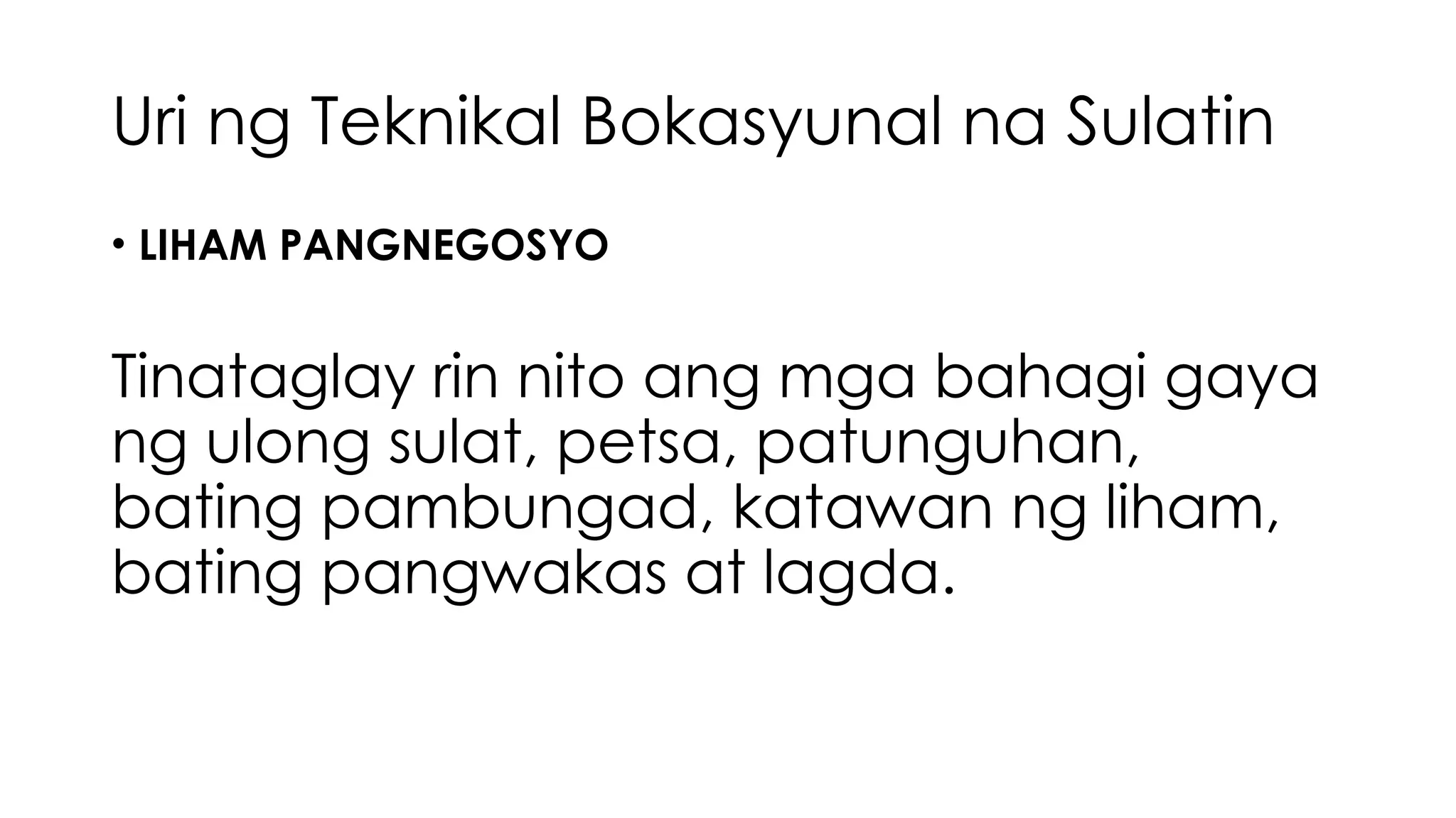 Aralin-2 Iba't Ibang Uri ng Teknikal Bokasyunal na Sulatin.pptx