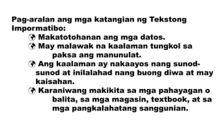 Aralin 2- Gamit at uri ng pagsulat( Filipino sa piling Larang-) | PPTX
