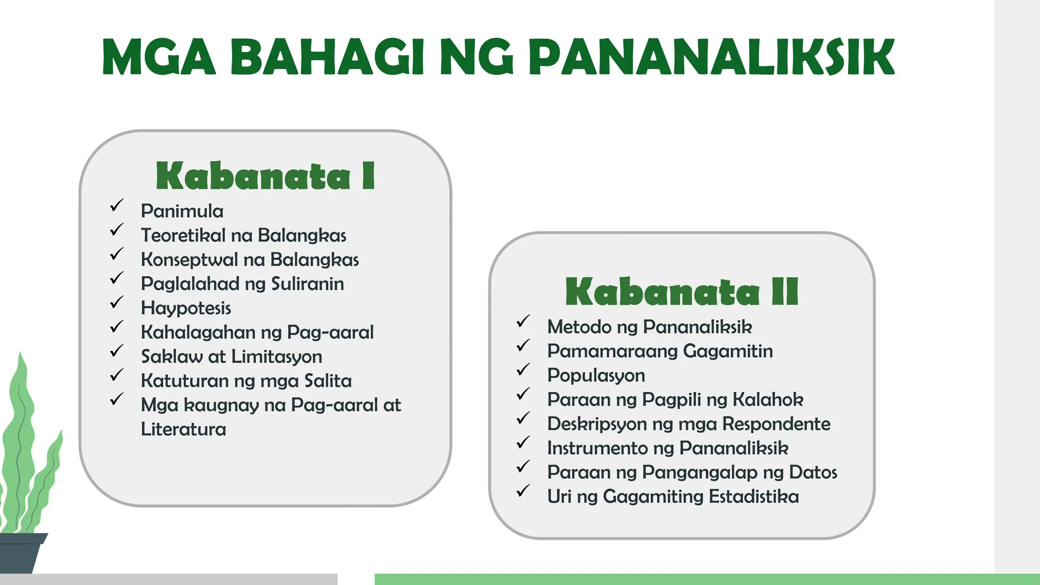 Bahagi Ng Pananaliksik Kabanata 1 23 At 4 Ppt