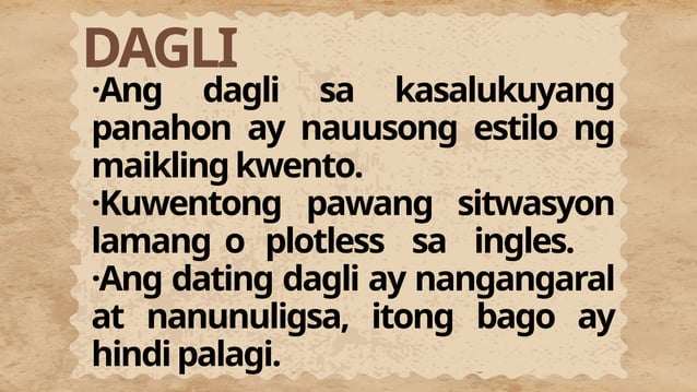 FILIPINO 10 QUARTER 2 LESSON 2 " DAGLI " pptx. | PPTX
