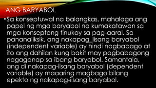KONSEPTO NG PANANALIKSIK-ARALIN 3 HANGGANG 4 | PPTX