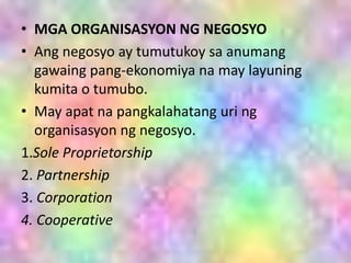 Aralin 7-mga-organisasyon-ng-negosyo | PPTX