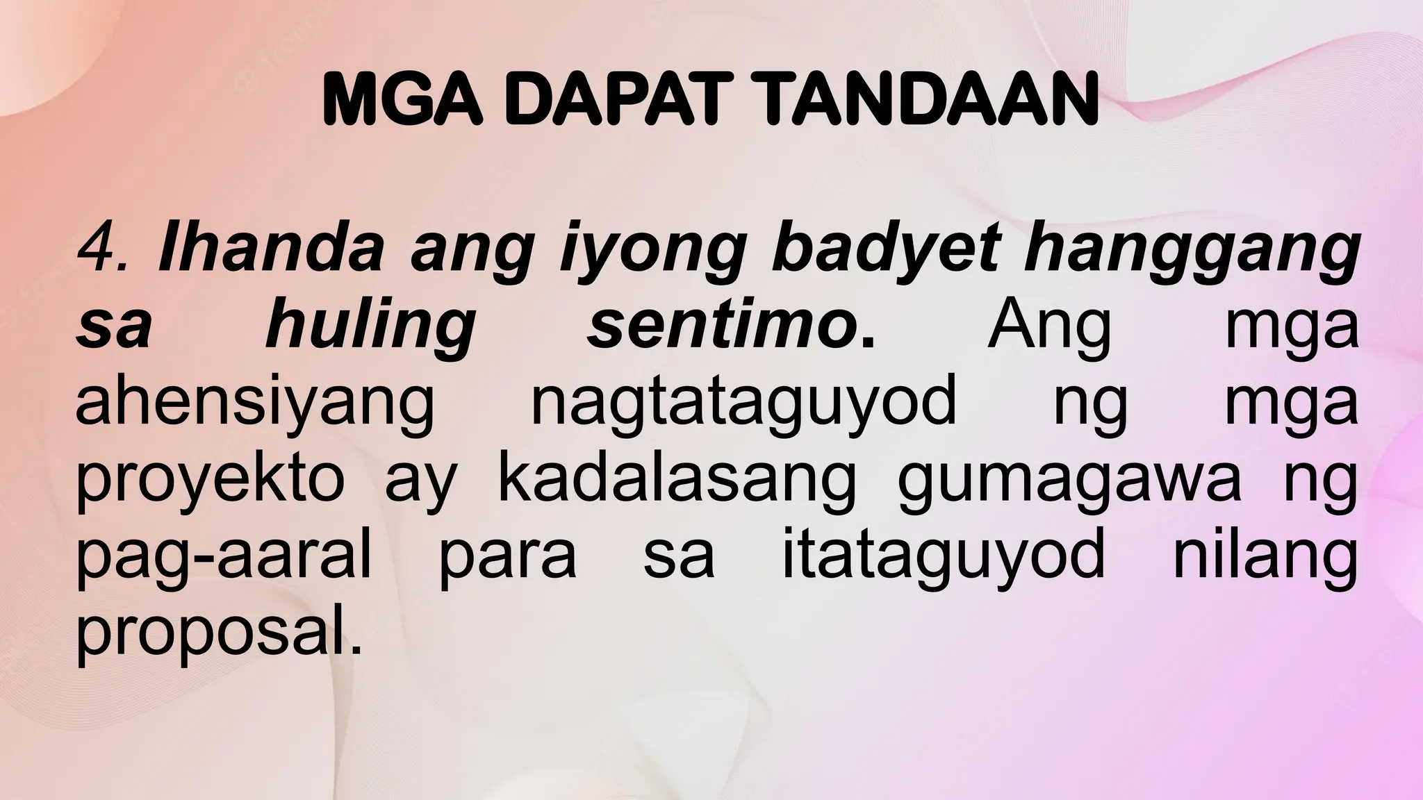 ARALIN- MGA DAPAT TANDAAN SA PANUKALANG PROYEKTO.pptx