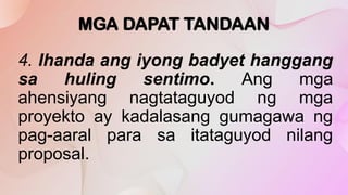 ARALIN- MGA DAPAT TANDAAN SA PANUKALANG PROYEKTO.pptx