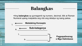 Aralin pagbabalangks-at-balangkas | PPTX