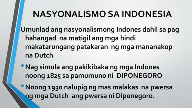 PAG UNLAD NG NASYONALISMO SA SILANGANG ASYA | PPT