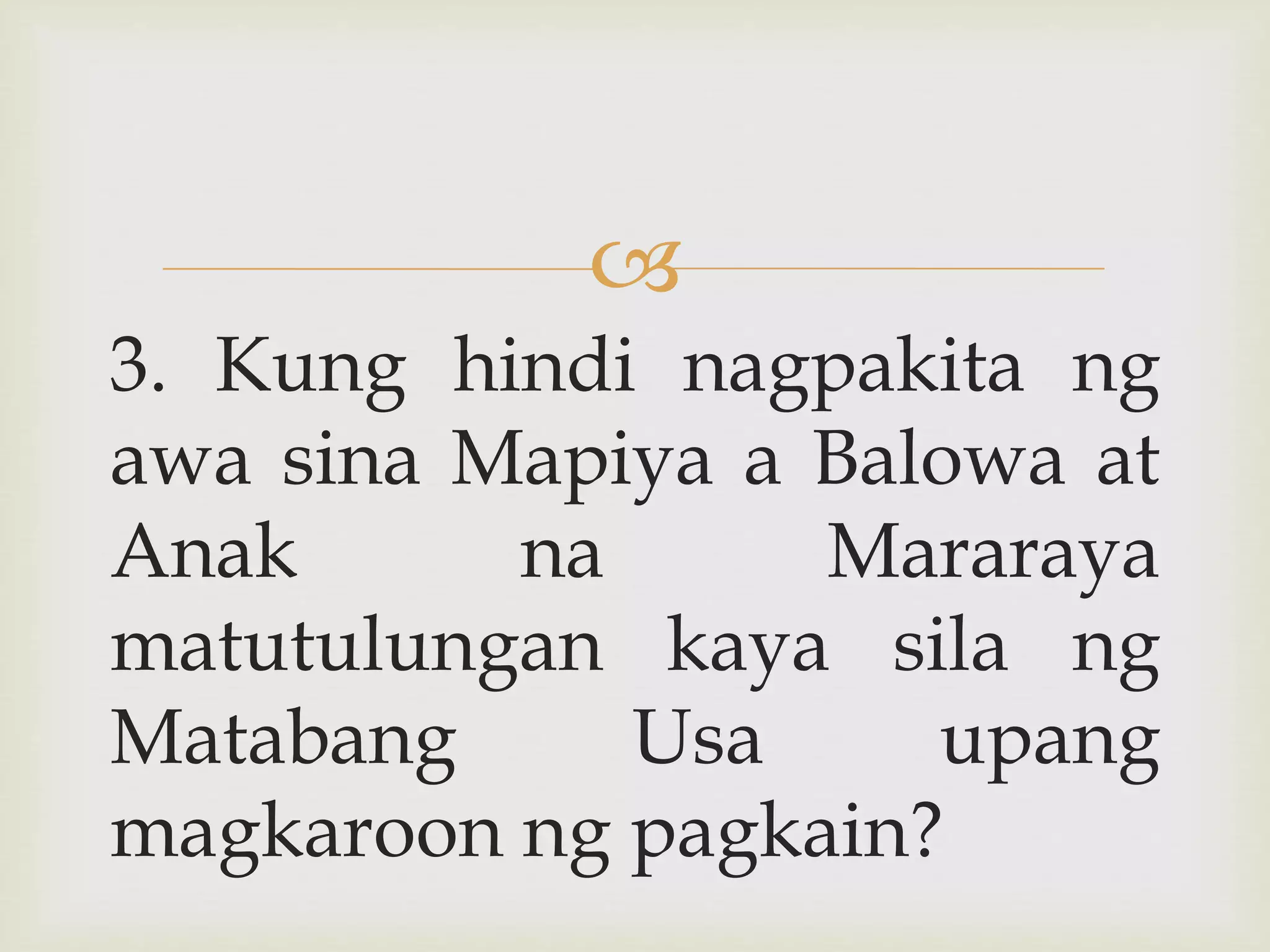 Aralin 1.2a panitikan- ang mataba at payat ng usa