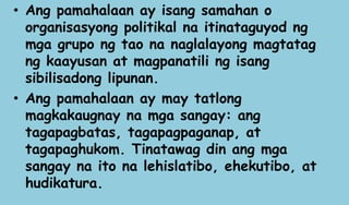 Aralin 1 Ang Pambansang Pamahalaan at Kapangyarihan ng Sangay Nito | PPTX