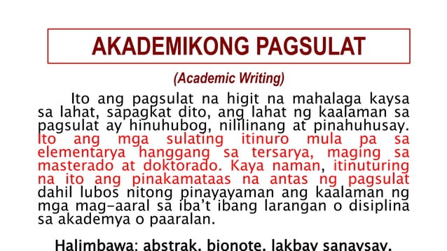 ARALIN 1.2 - MGA HAKBANG SA PAGSULAT, URI NG PAGSULAT AT MGA BAHAGI NG ...