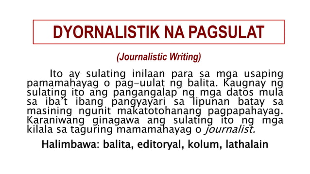 ARALIN 1.2 - MGA HAKBANG SA PAGSULAT, URI NG PAGSULAT AT MGA BAHAGI NG ...