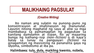 ARALIN 1.2 - MGA HAKBANG SA PAGSULAT, URI NG PAGSULAT AT MGA BAHAGI NG ...