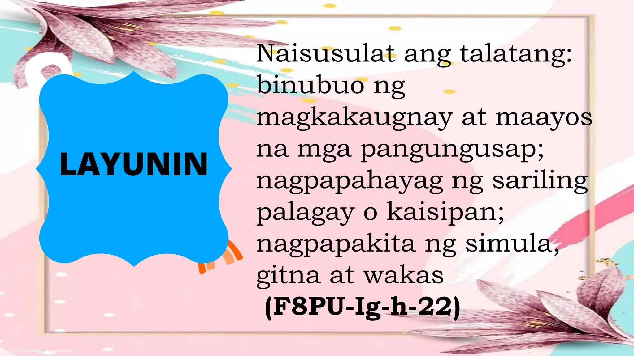 ARALIN 1.8 PAGSULAT NG TALATA.pptx