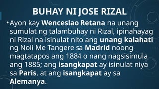 Aralin 1 - MGA TALA SA BUHAY NI JOSE RIZAL.pptx