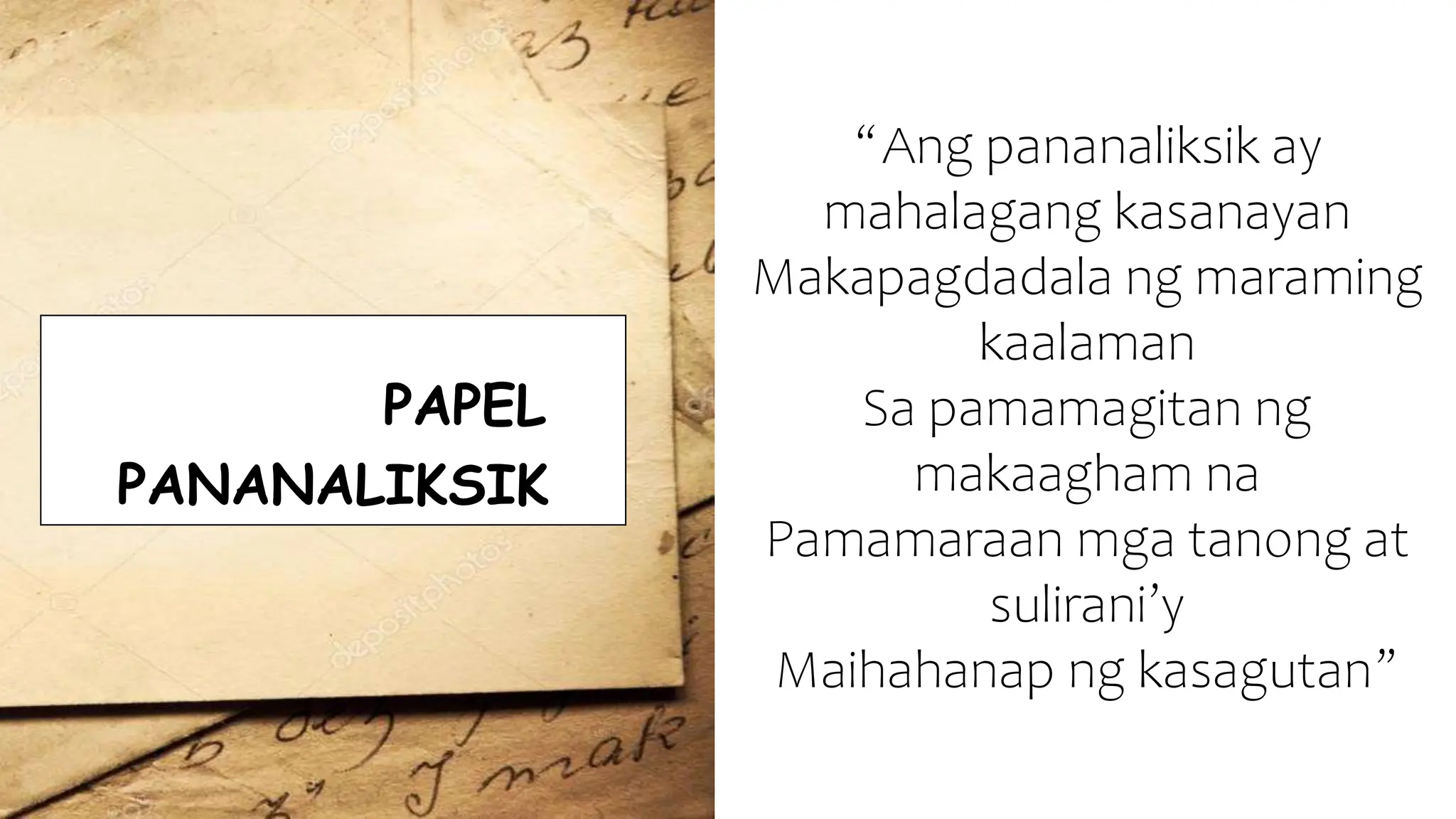 Pagbasa at Pananaliksik ARALIN1- PAPEL PANANALIKSIK.pptx