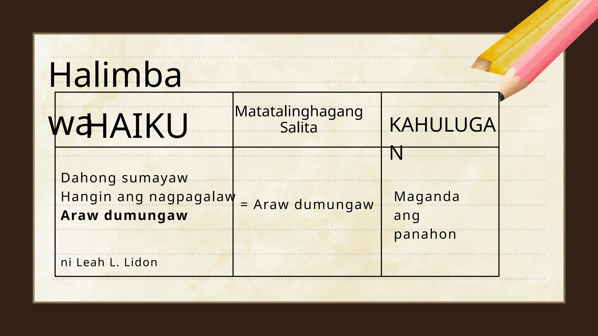ARALIN 1- TANKA AT HAIKU Grade 9 FILIPINO.pptx