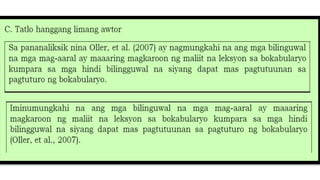 ARALIN1 the study of the Filipino language | PPT