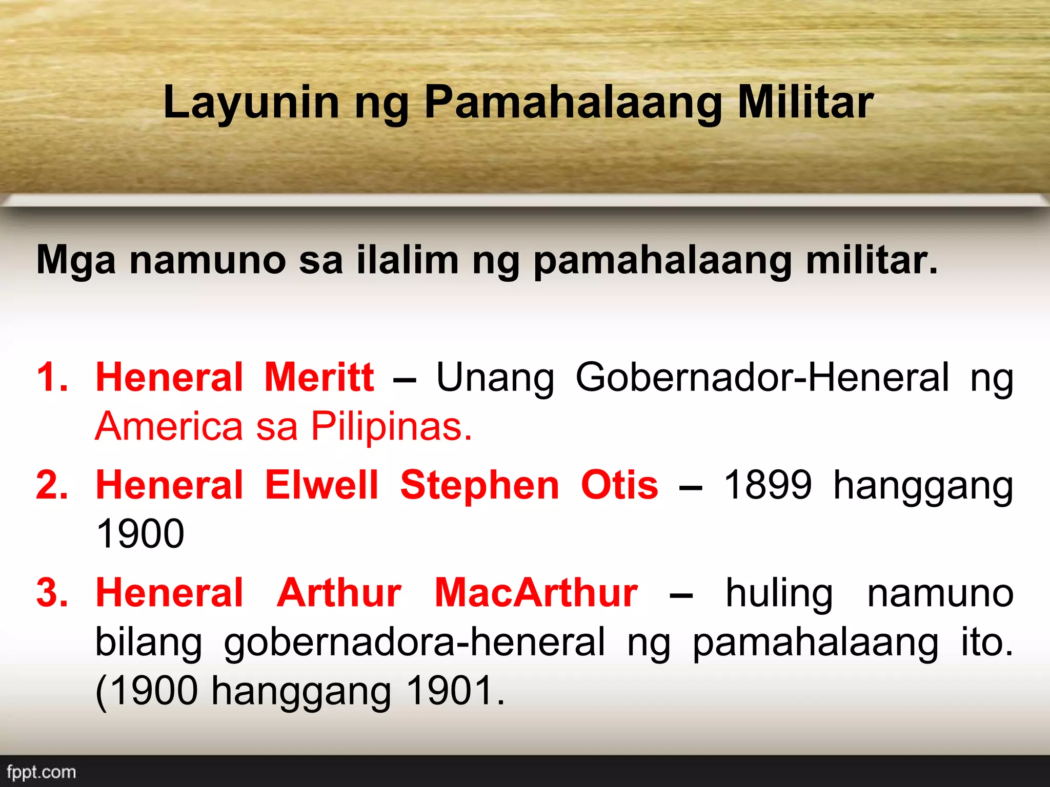 Aralin 11 - Ang Pamahalaang Militar ng mga Amerikano (2).pptx