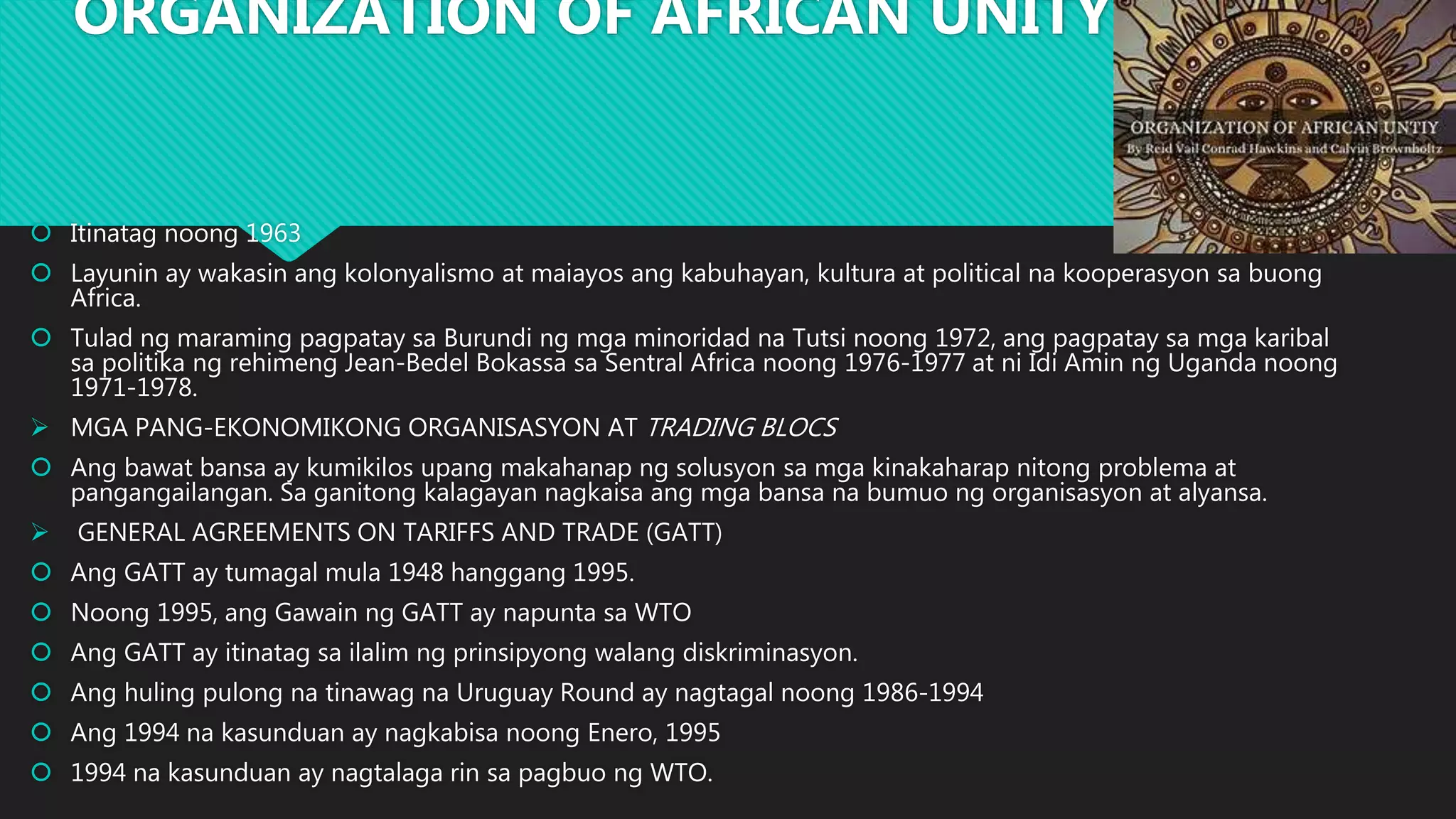 Aralin 14: MGA PANDAIGDIGANG ORGANISASYON AT ALYANSYA | PPTX