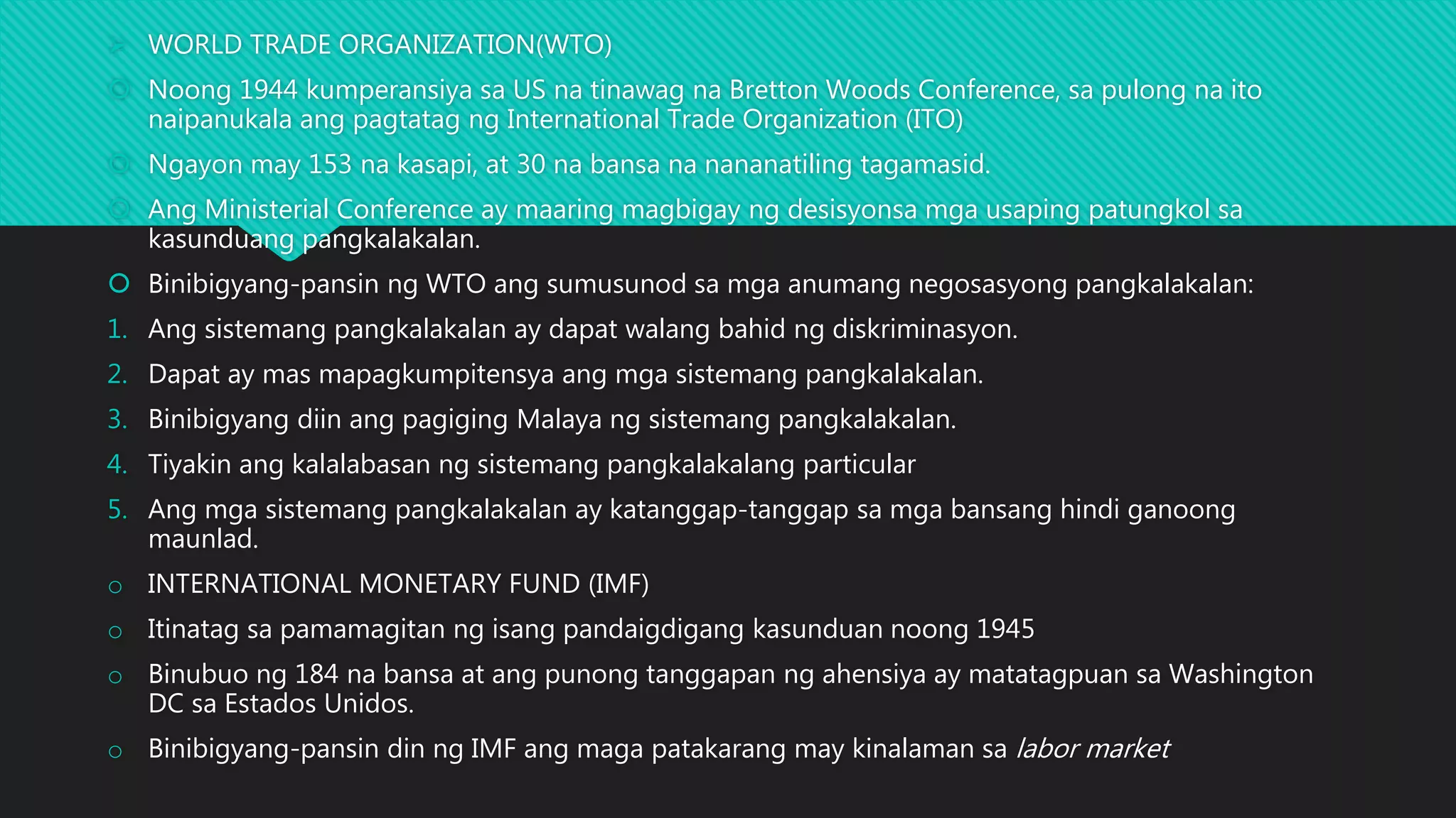 Aralin 14: MGA PANDAIGDIGANG ORGANISASYON AT ALYANSYA | PPTX