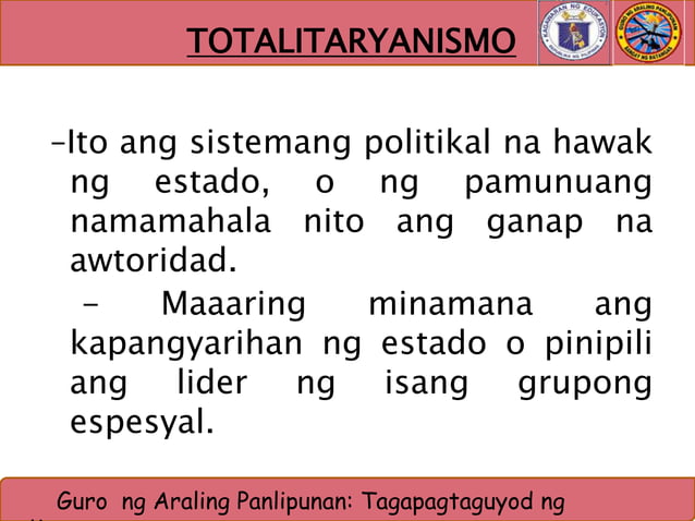 ARALIN 18 III-Balangkas ng mga Pamahalaan sa mga bansa sa Timog at ...