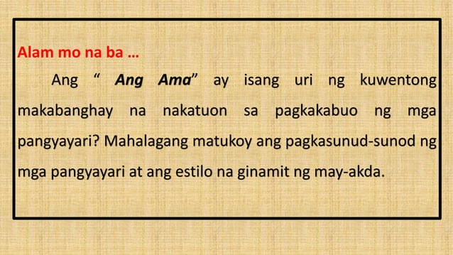 Aralin 1, ang ama, grade 9 | PPTX