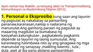 ARALIN 1 FILIPINO SA PILING LARANG.pptx. | PPTX