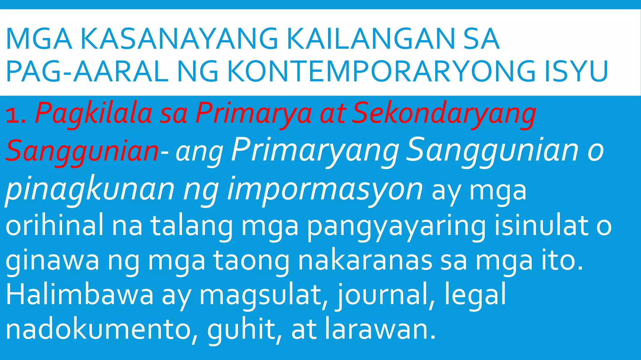 Aralin 1 kontemporaryung isyu | PPTX