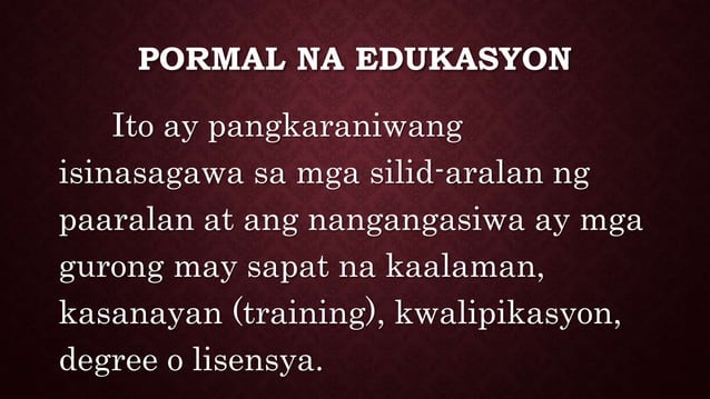 Ang Sistema ng Edukasyon sa Pilipinas | PPTX