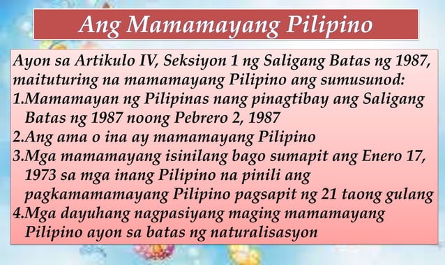 Aralin 1 yunit 4 ANG PAGKAMAMAMAYANG PILIPINO | PPTX