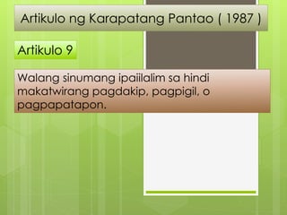 Aralin 2. karapatang pantao ( 1987 ) | PPTX