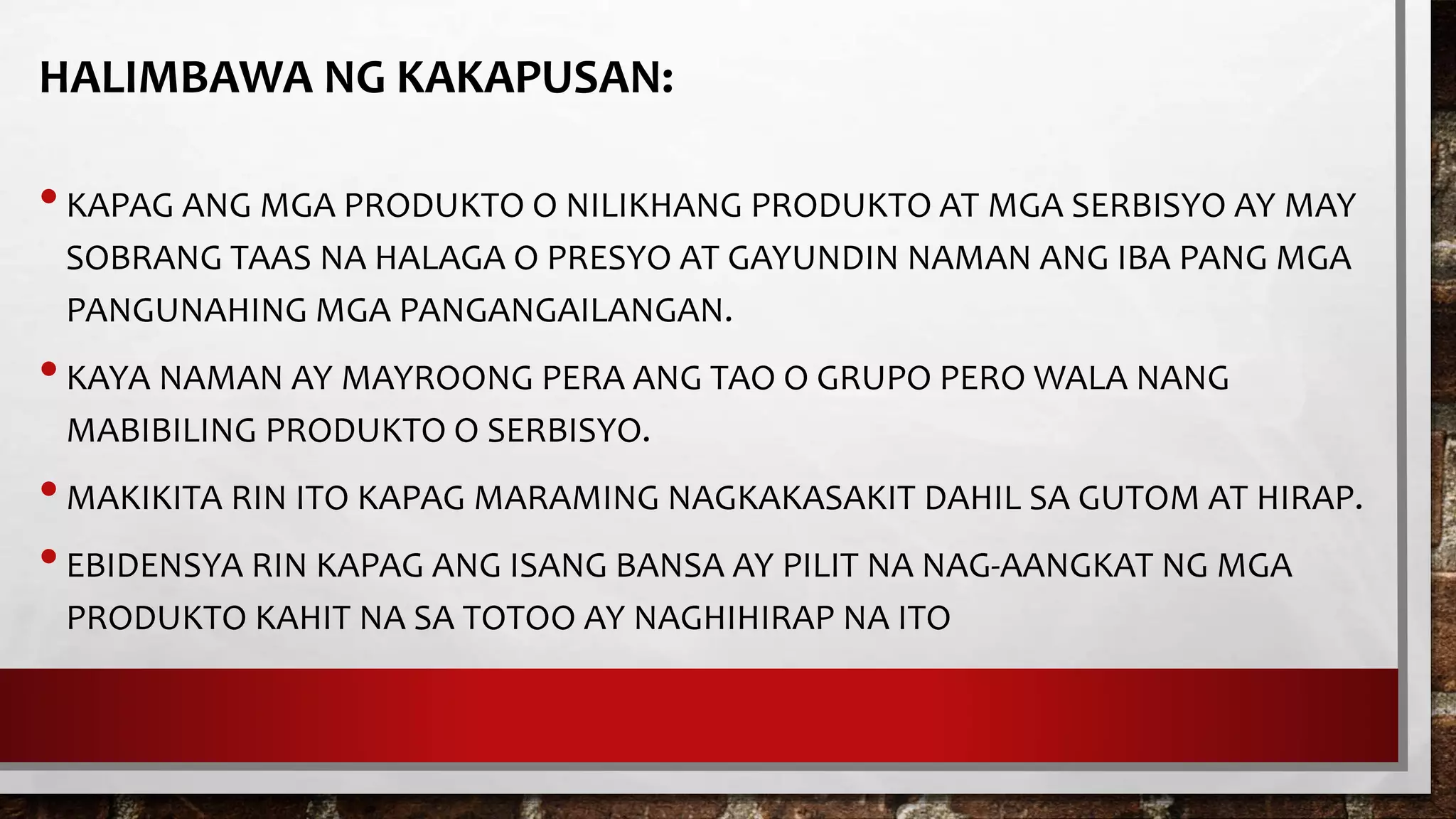 Konsepto ng Kakapusan | PPTX