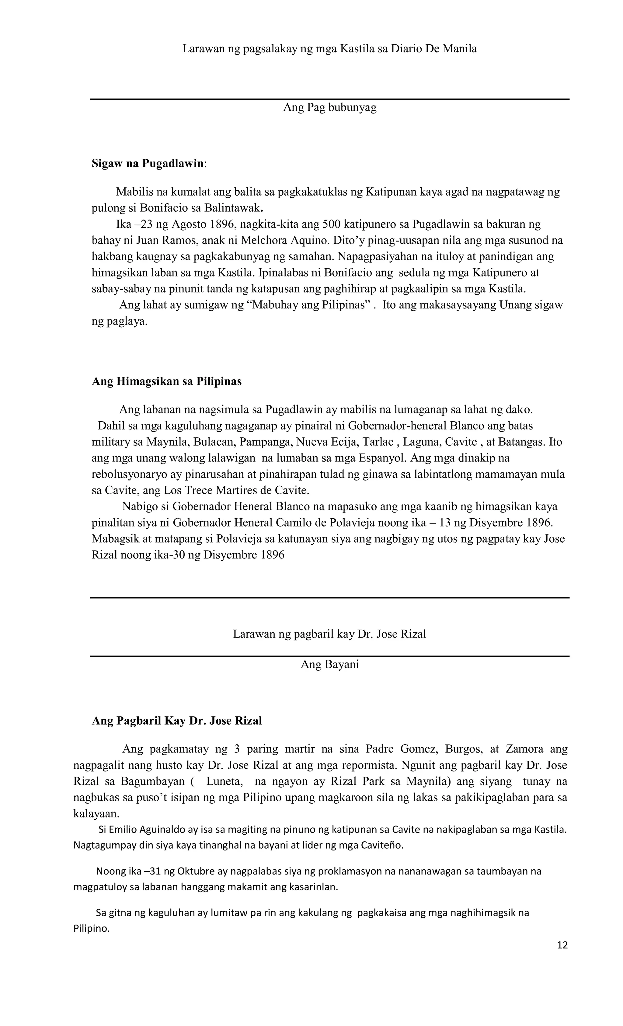 Araling Panlipunan 6 Hand out- Mga Pangyayari sa Pag-Usbong ng ...