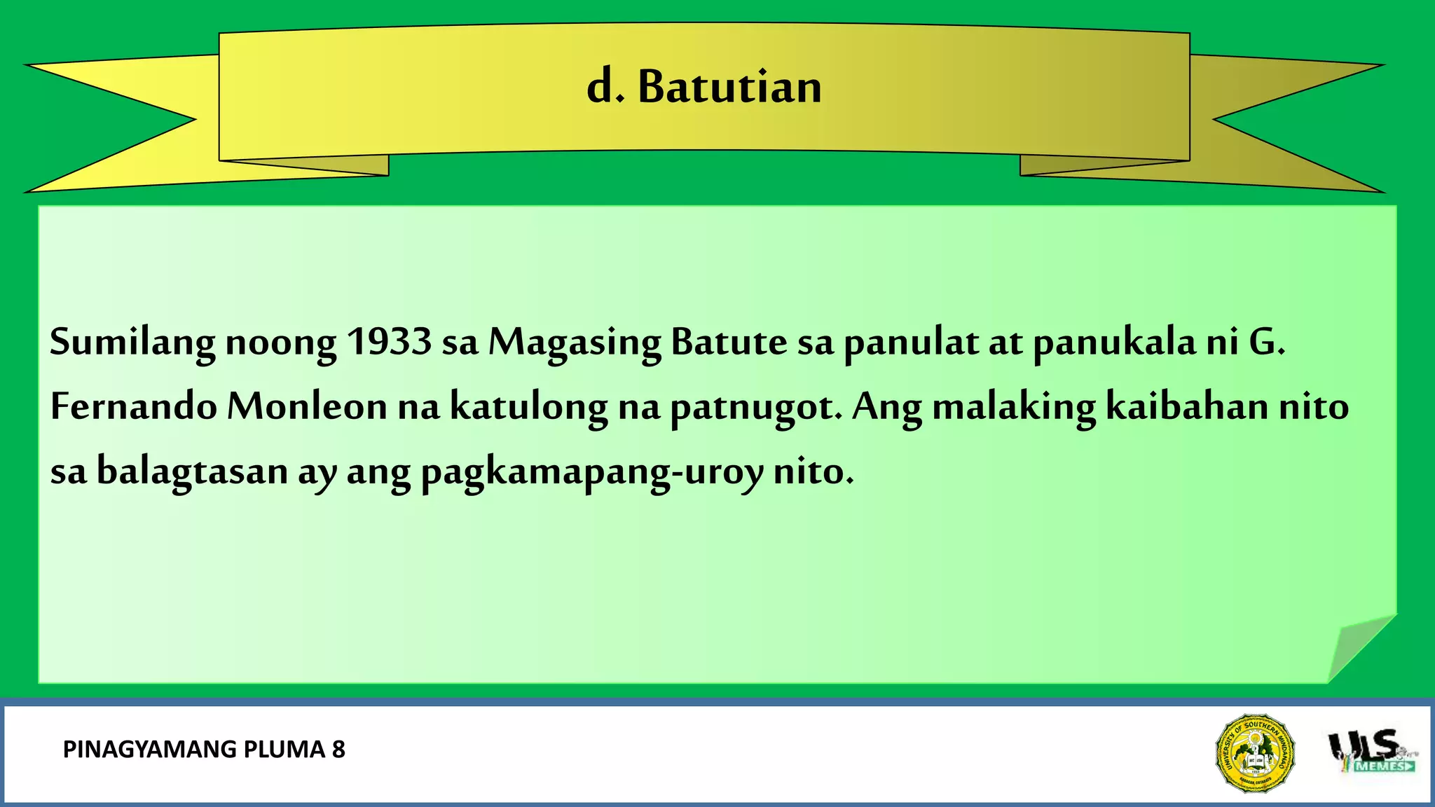 Aralin 2 pag- ibig sa tinubuang lupa | PPTX