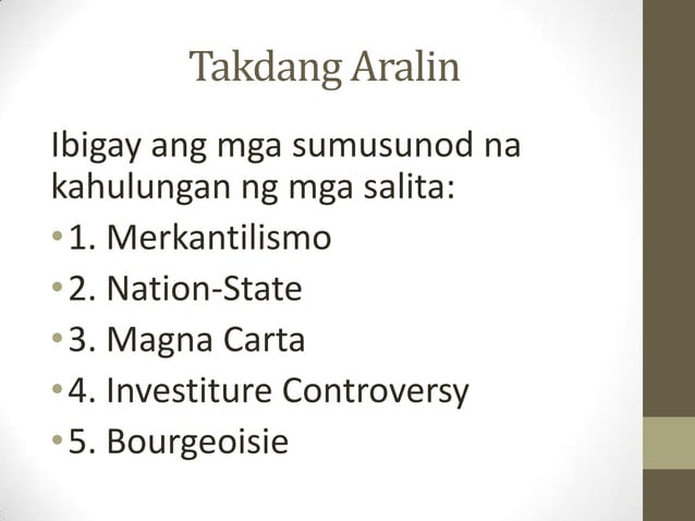 Aralin 20 paglakas ng kalakalan at ang pag usbong ng mga bayan at ...