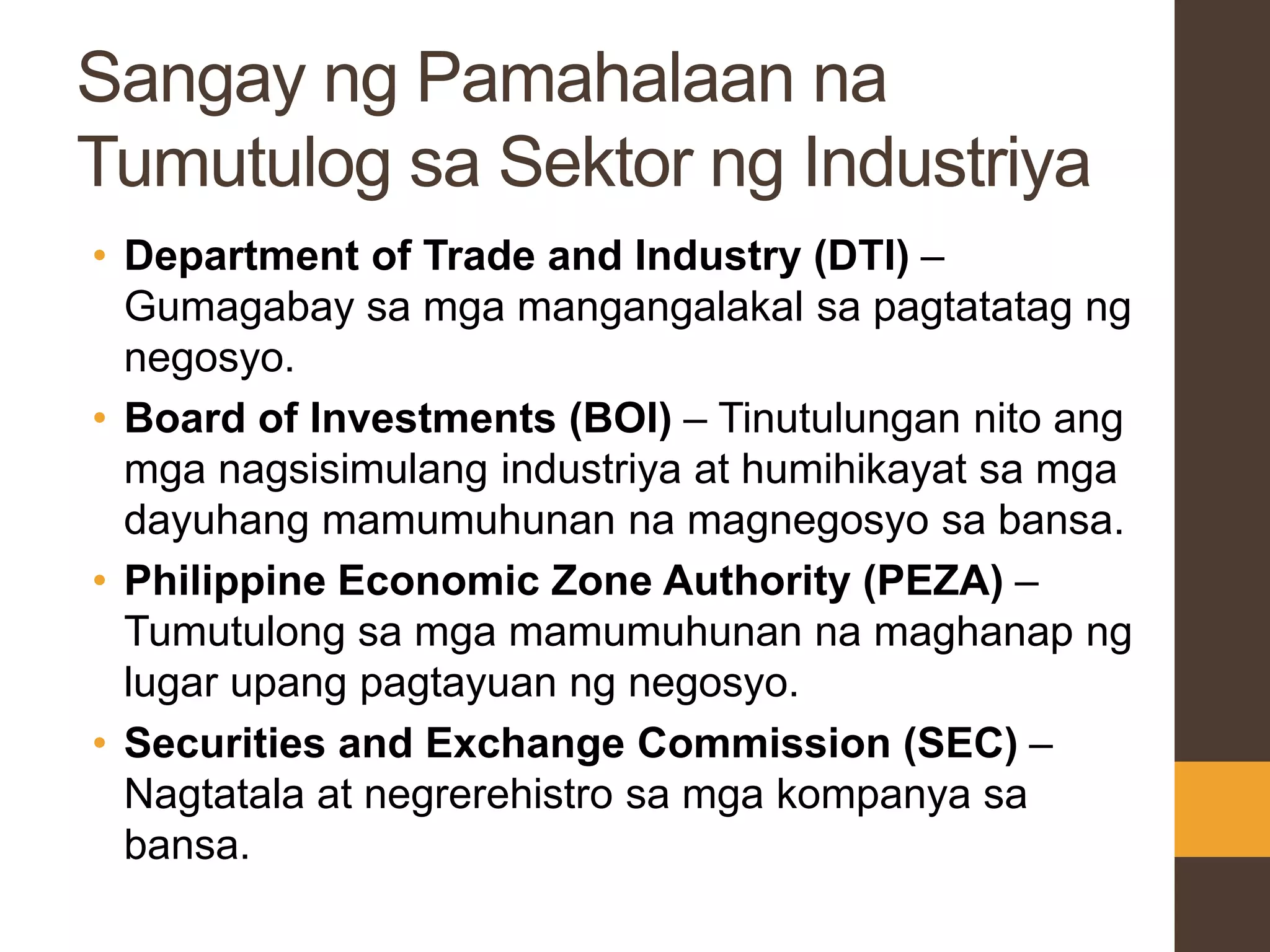 Aralin 22 sektor ng industriya | PPTX