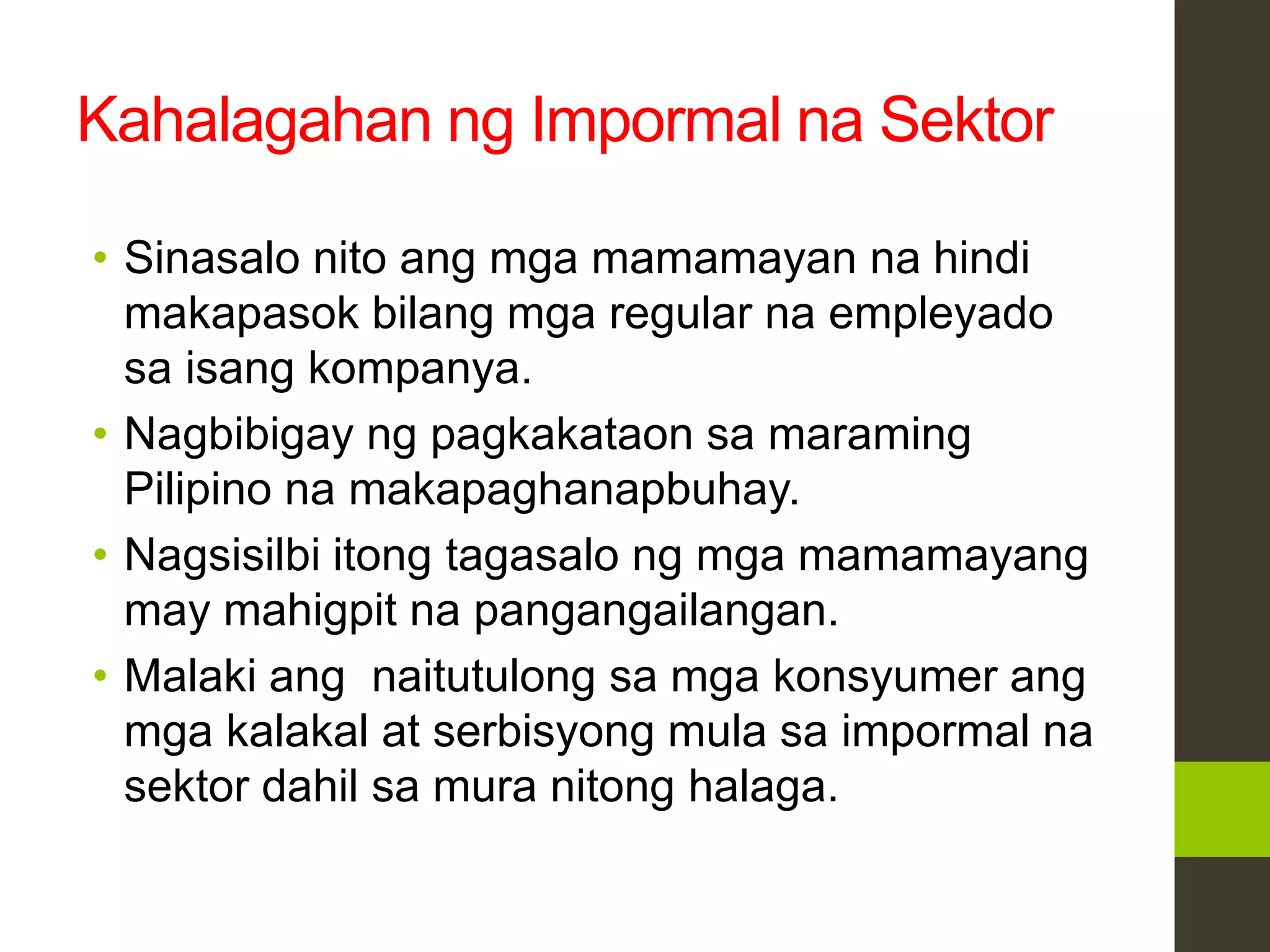 Aralin 24 impormal na sektor | PPTX