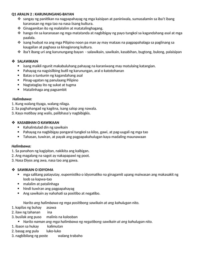 Filipino 7: Aralin 2 Karunungang-Bayan.docx