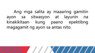 ARALIN 2 MODULE 2 ANTAS NG WIKA.Junior HighSchool pptx | PPTX
