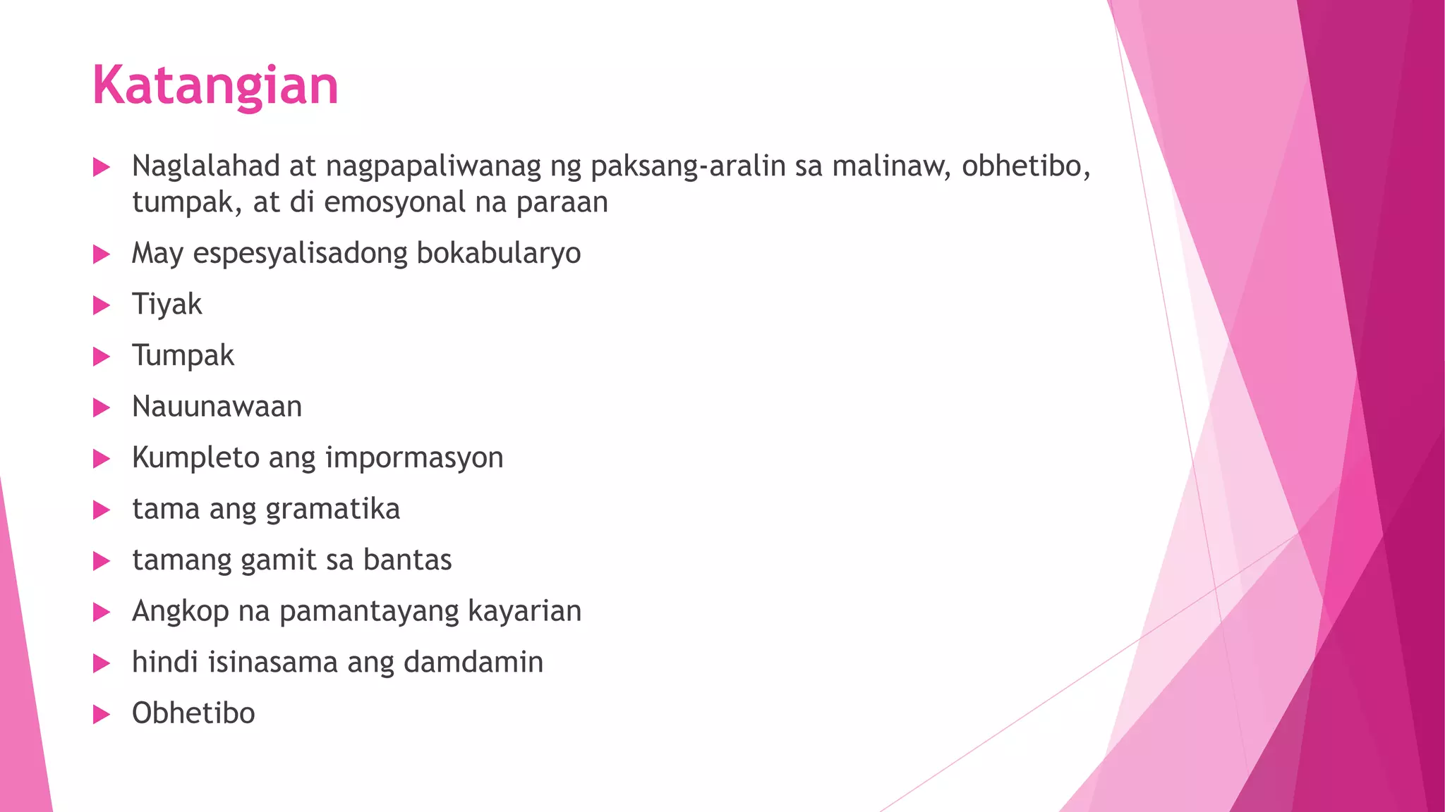 Aralin 2 Teknikal Bokasyunal na Sulatin | PPTX