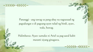 ARALIN 3 Filipino 3: Ang Mabuting Binhi at Ang Masamang Damo | PDF