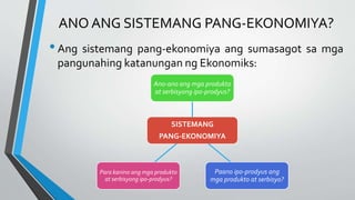 Aralin 3 iba’t-ibang sistemang pang-ekonomiya | PPTX