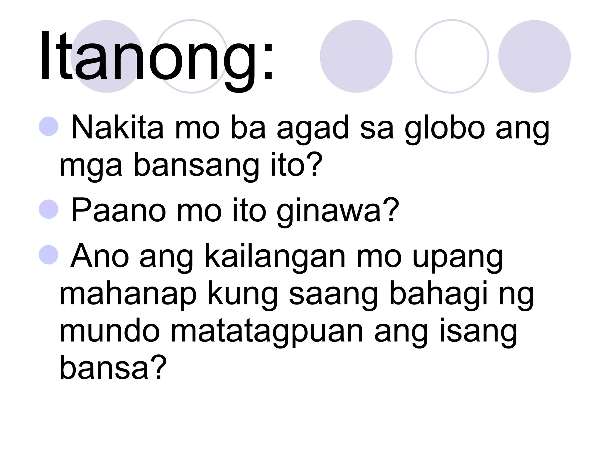 Aralin 3 Mga Direksyon | PPT