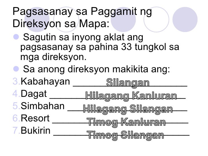 Aralin 3 Mga Direksyon